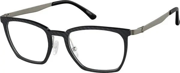 Zenni Square Eyeglasses Full Rim Titanium Frame - Black