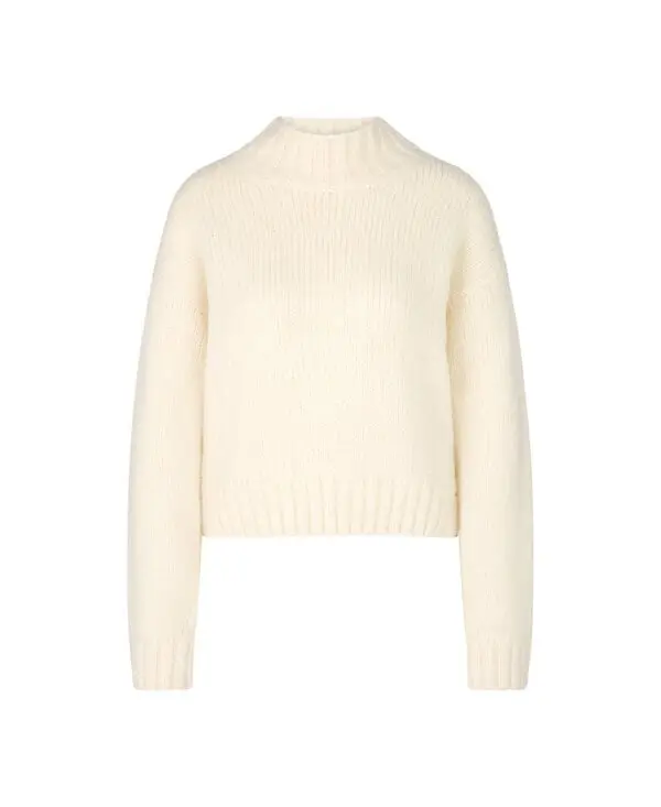 MARC CAIN Cozy Jumper Knitted In Germany - Off-white