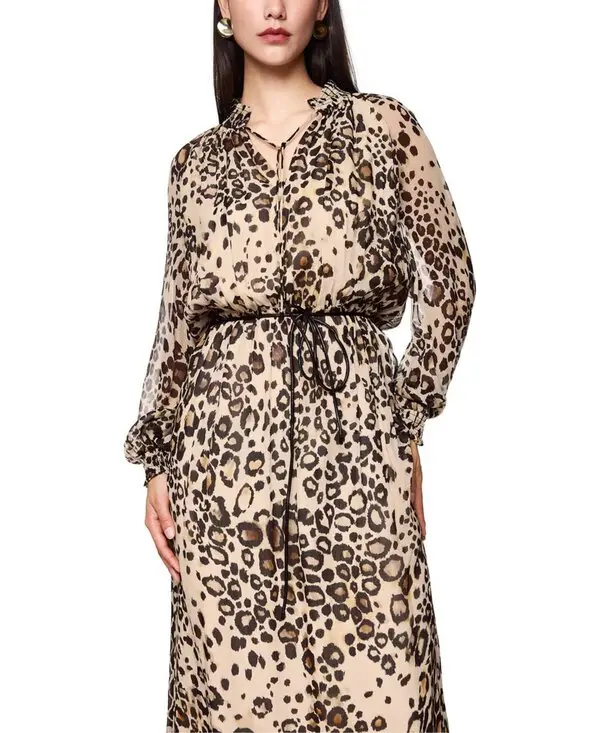 MARC CAIN Maxi Dress With Leopard Print