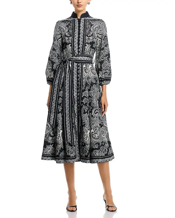 NANCY YANG Paisley Print Dress