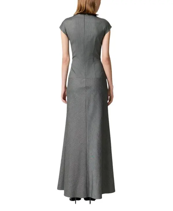 NOCTURNE Button Accent High Neck Maxi Dress