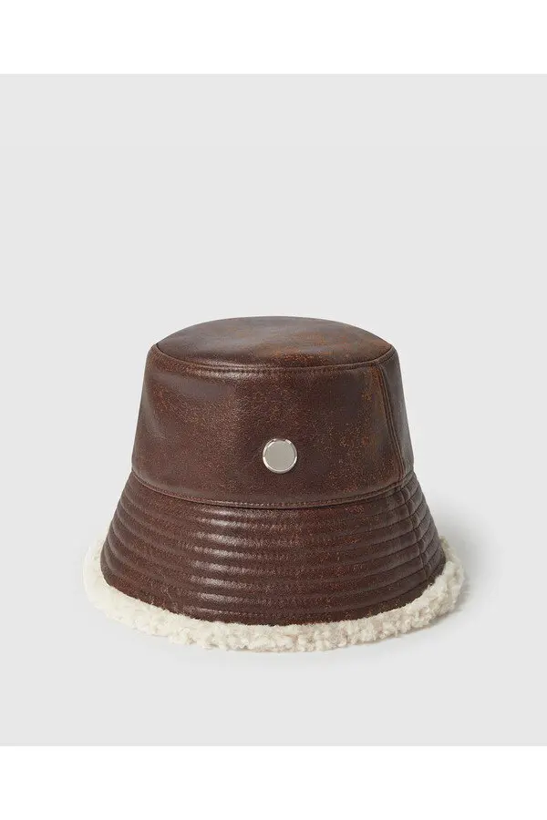 Stella McCartney Logo Plush-lined Bucket Hat - Natural