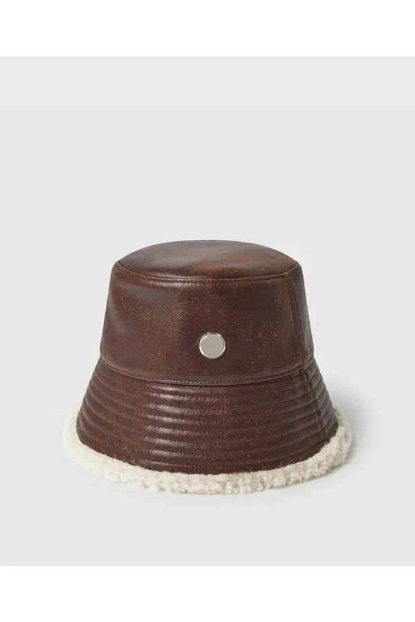Stella McCartney Logo Plush-lined Bucket Hat - Natural