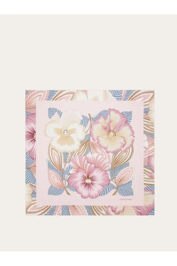 FERRAGAMO Brezza Print Silk Scarf - Pink