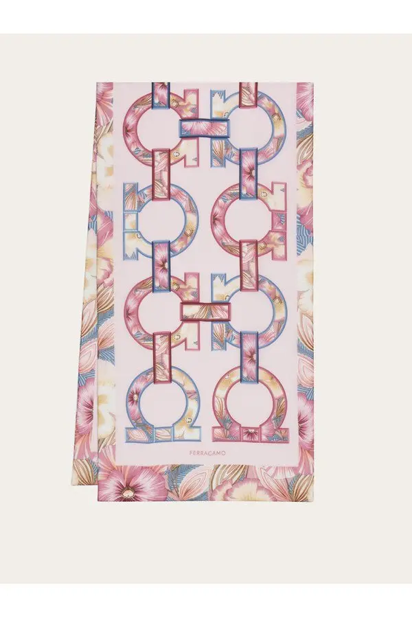 FERRAGAMO Brezza Print Silk Scarf - Pink
