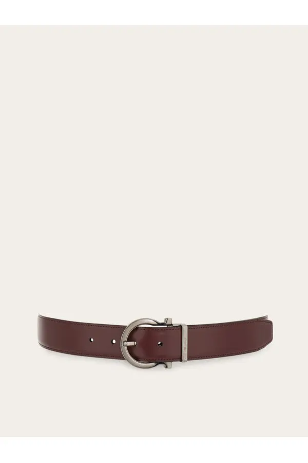 FERRAGAMO Reversible Gancini Belt - Natural