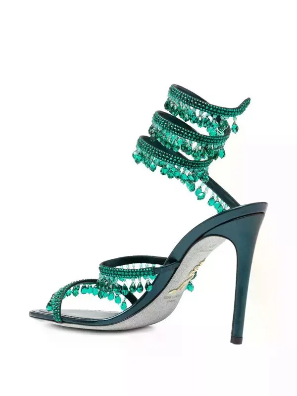 Rene Caovilla 100mm Chandelier Sandals - Green