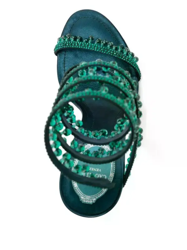 Rene Caovilla 100mm Chandelier Sandals - Green