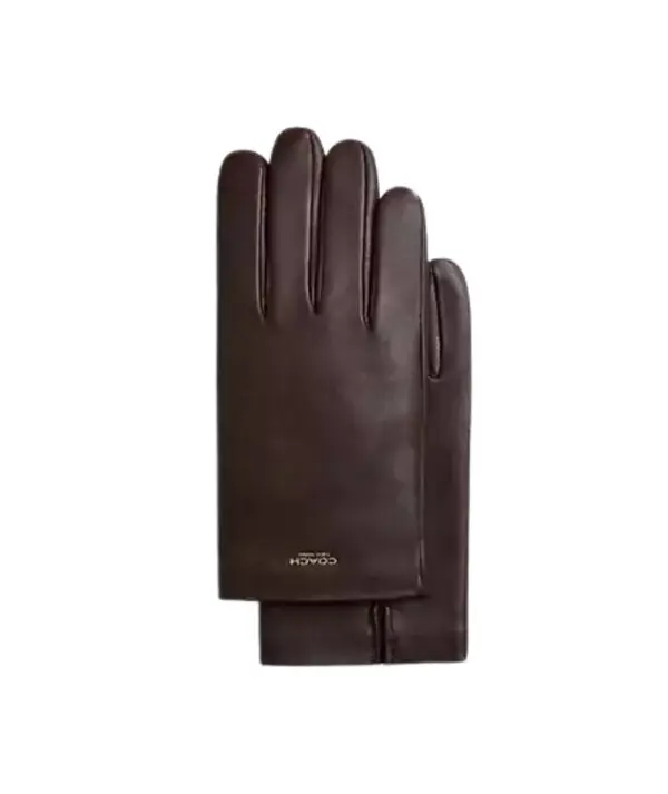 COACH Leather Tech Gloves - Maple