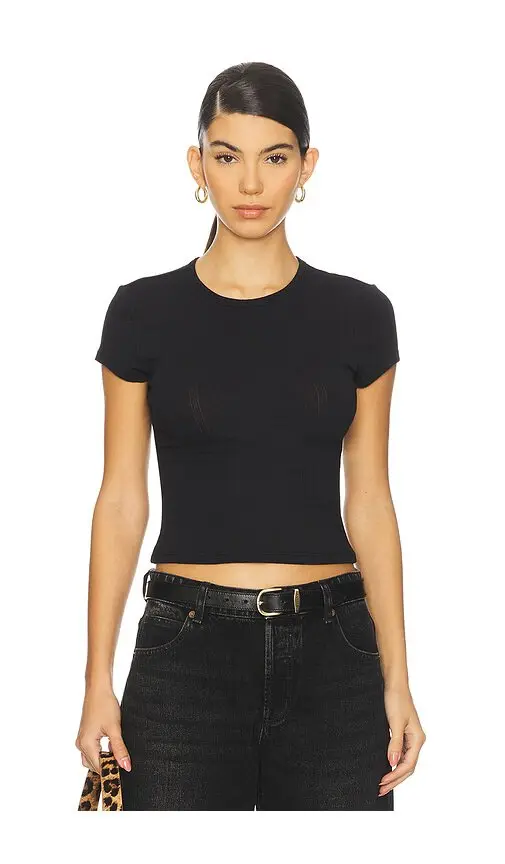 Free People X Intimately Fp Wait A Minute Baby Tee - Anthracite