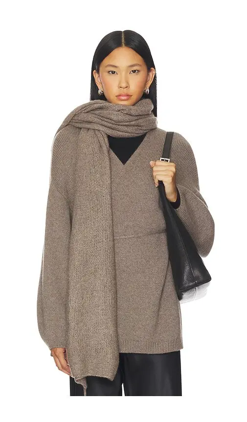 LISA YANG Ulla Scarf In Beige - Nougat