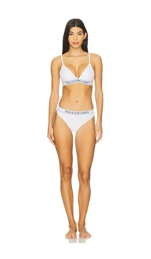 Polo Ralph Lauren Triangle Bralette In Ivory