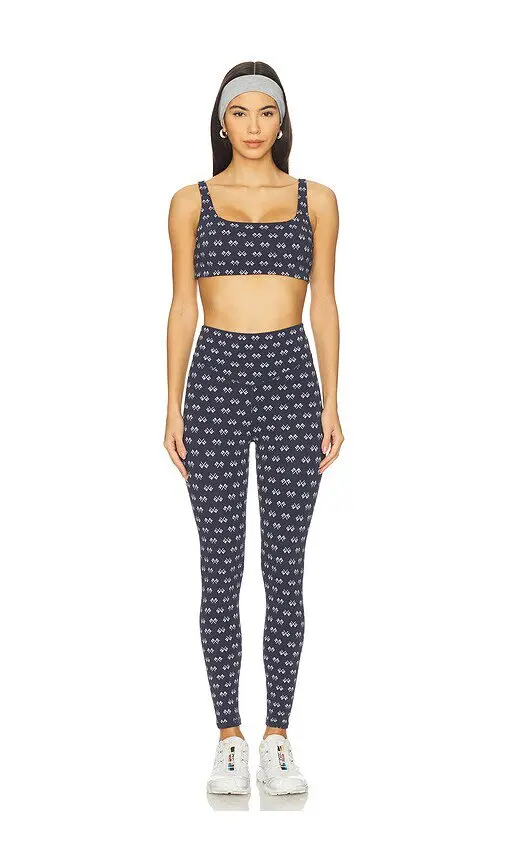 The Upside Cruzada Bridie Sports Bra In Navy - Jacquard