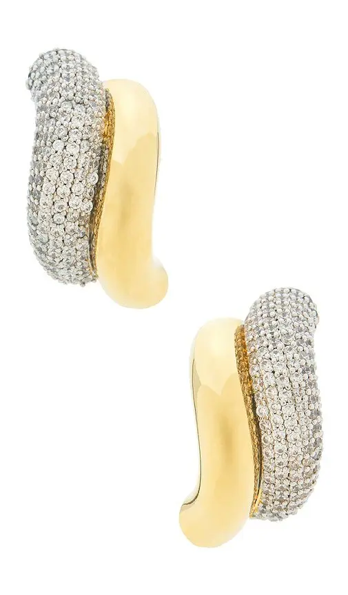 Eddie Borgo Pavã© Two Tone Torsade Stud Earrings - Gold & Silver