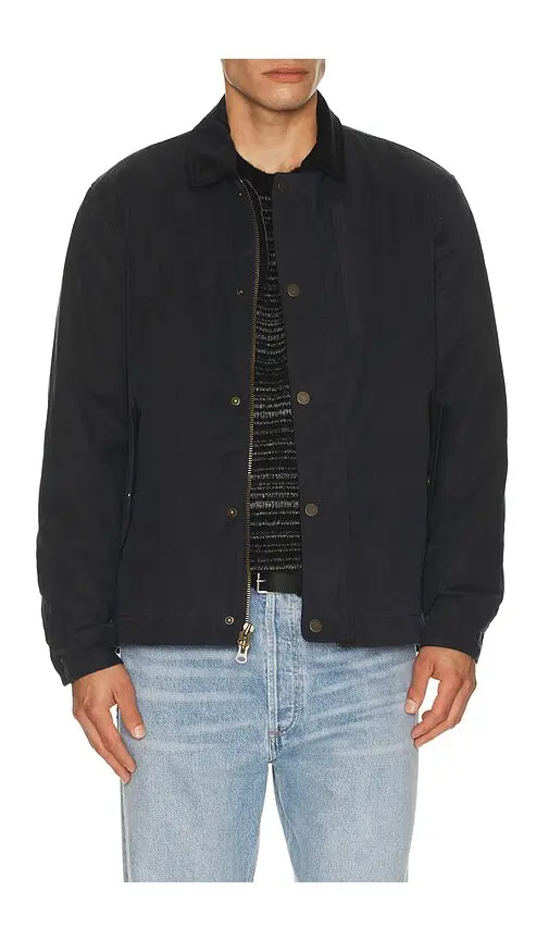 Marine Layer Insulated Wax Canvas Barn Jacket - Navy