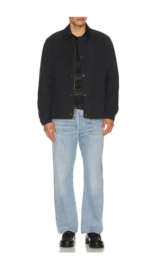 Marine Layer Insulated Wax Canvas Barn Jacket - Navy
