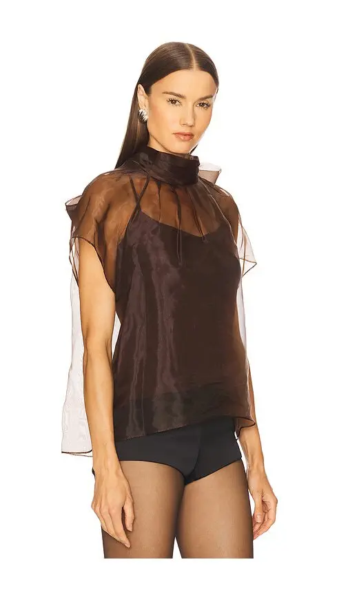 Simkhai Feyre High Neck Top With Back Tie Closure