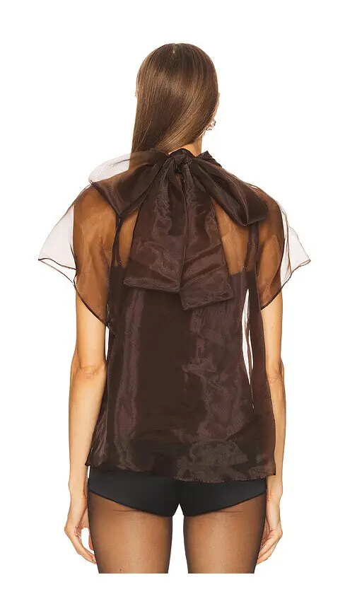 Simkhai Feyre High Neck Top With Back Tie Closure