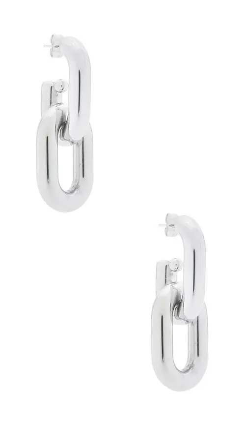 BRONX AND BRONCO Double Link Earrings - Silver