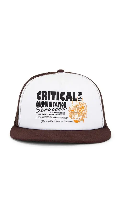 CRITICAL SLIDE Communication Trucker Hat - Brown