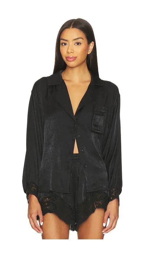 Free People X Intimately Midnight Muse Sleep Shirt - Black