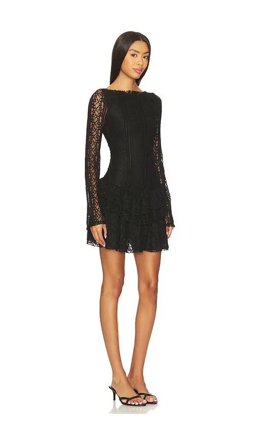 Free People Tabby Lace Mini Dress In Black | Editorialist