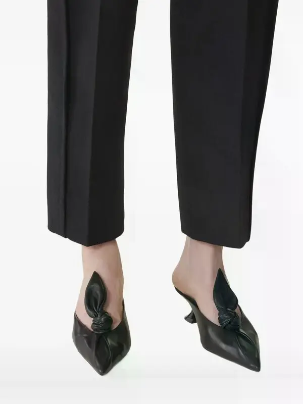LANVIN Knotted Pointed-toe Mules - Black