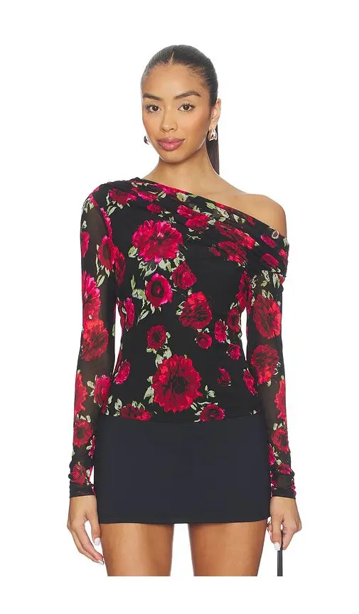 AFRM Barry Long Sleeve Top - Painted Roses
