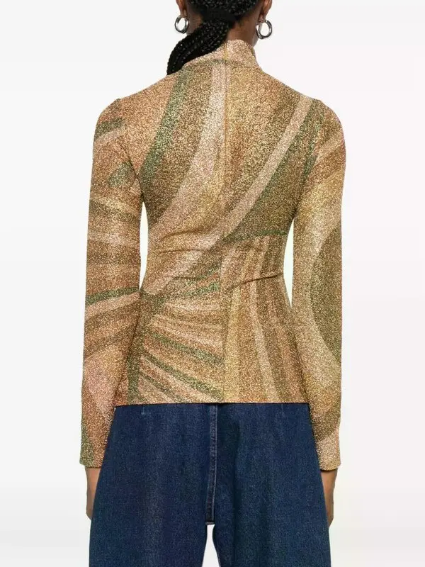 Emilio Pucci Iride-print Lamé Jersey Top