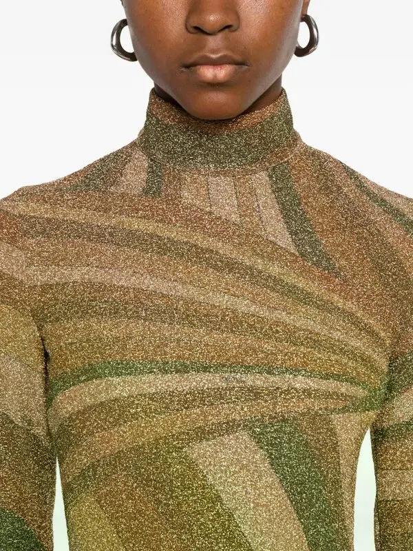 Emilio Pucci Iride-print Lamé Jersey Top