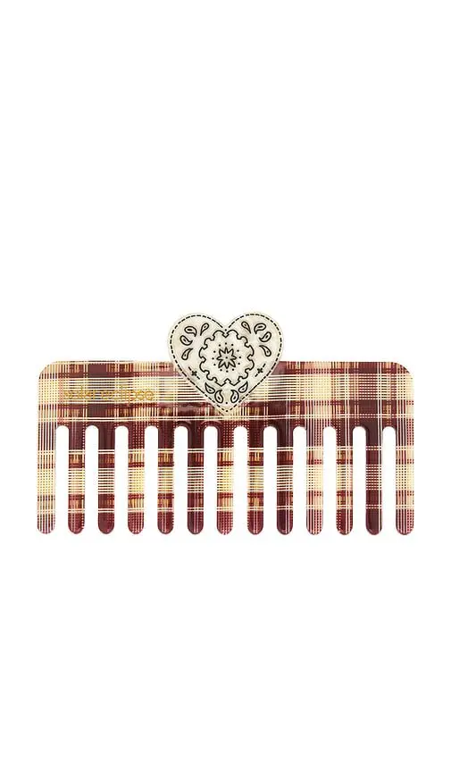 SOLAR ECLIPSE Hand-painted Paisley Heart Detangling Wide Tooth Hair Comb - N,a