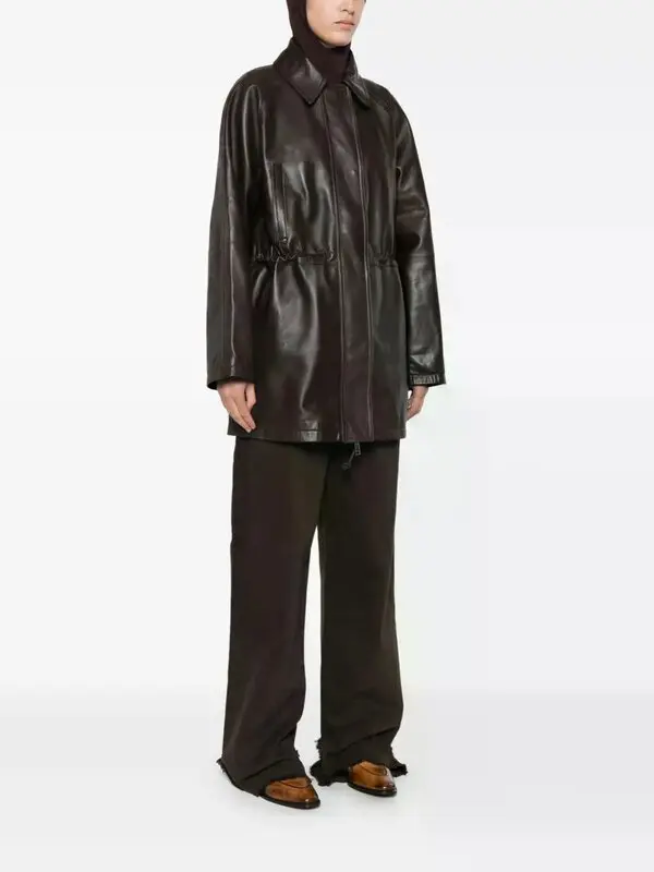 CORDERA Collared Leather Coat