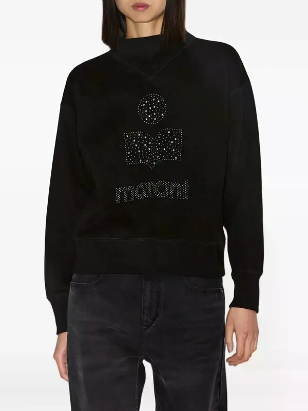 MARANT ETOILE Moby Studded-logo Sweatshirt - Black