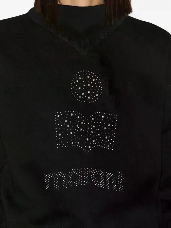 MARANT ETOILE Moby Studded-logo Sweatshirt - Black
