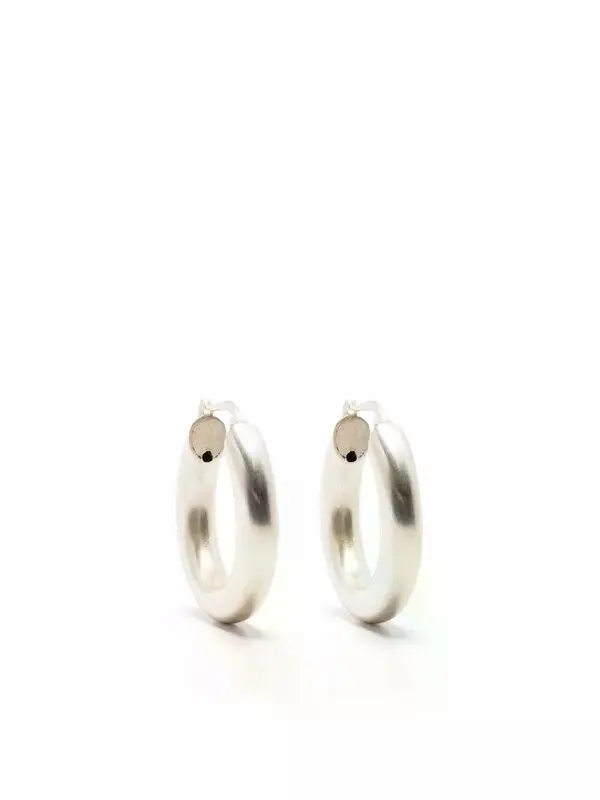 JIL SANDER Engraved-logo Hoop Earrings