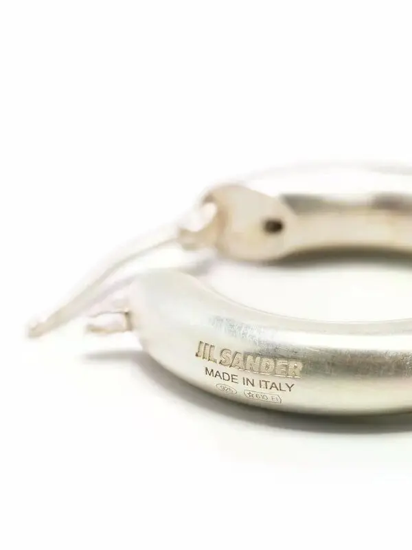 JIL SANDER Engraved-logo Hoop Earrings