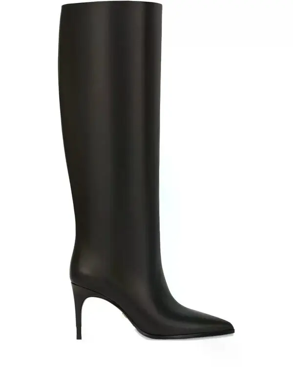 POTAMY 80mm Leather Knee-high Boots