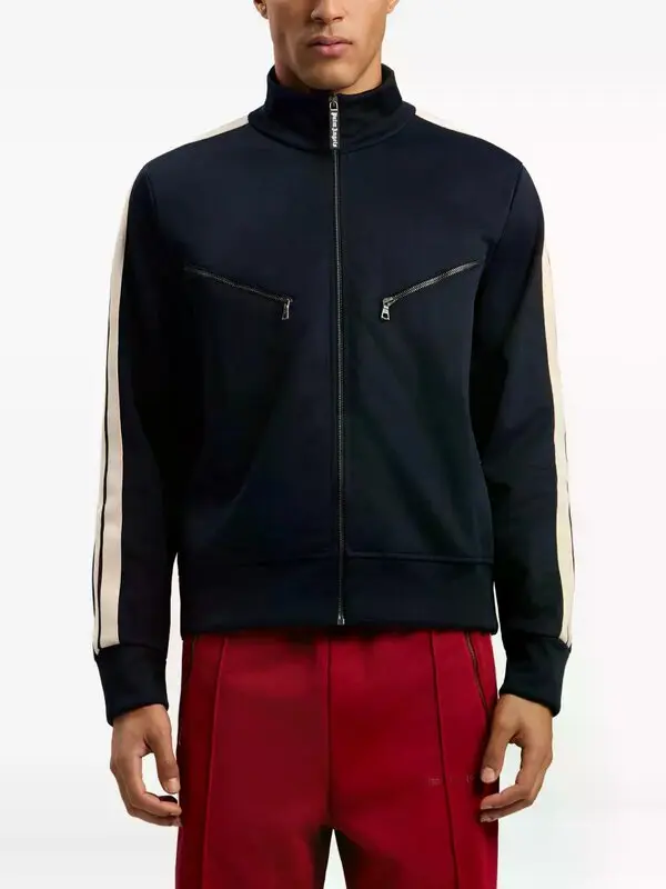 Palm Angels Curved-logo Zip-up Sweatshirt