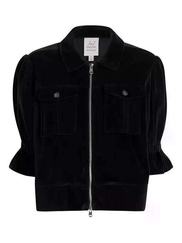 Cinq À Sept Velour Zip-up Jacket