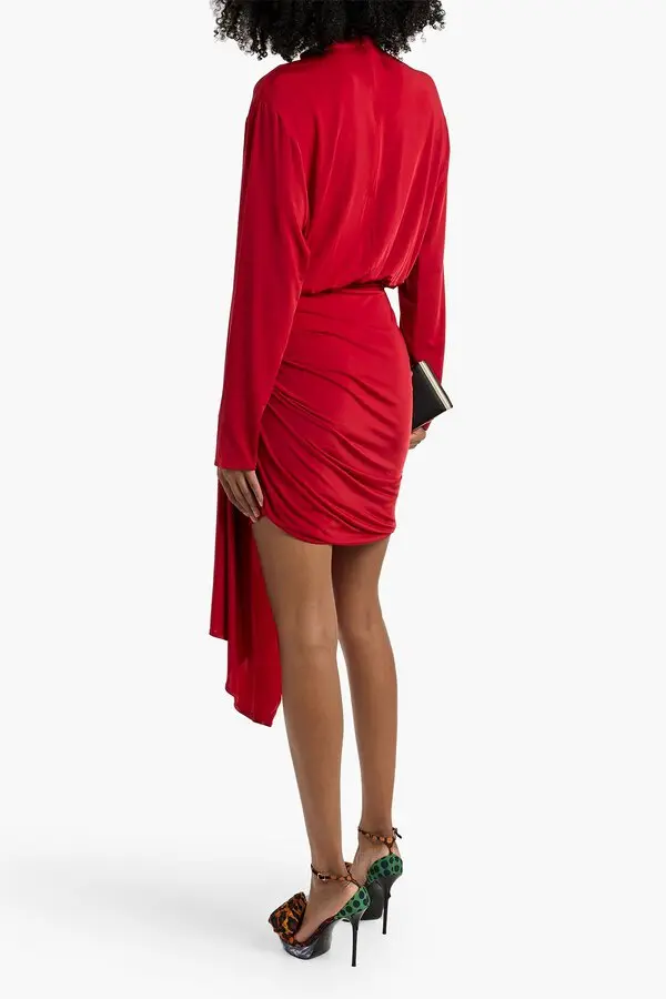Magda Butrym Draped Layered Stretch-jersey Mini Dress