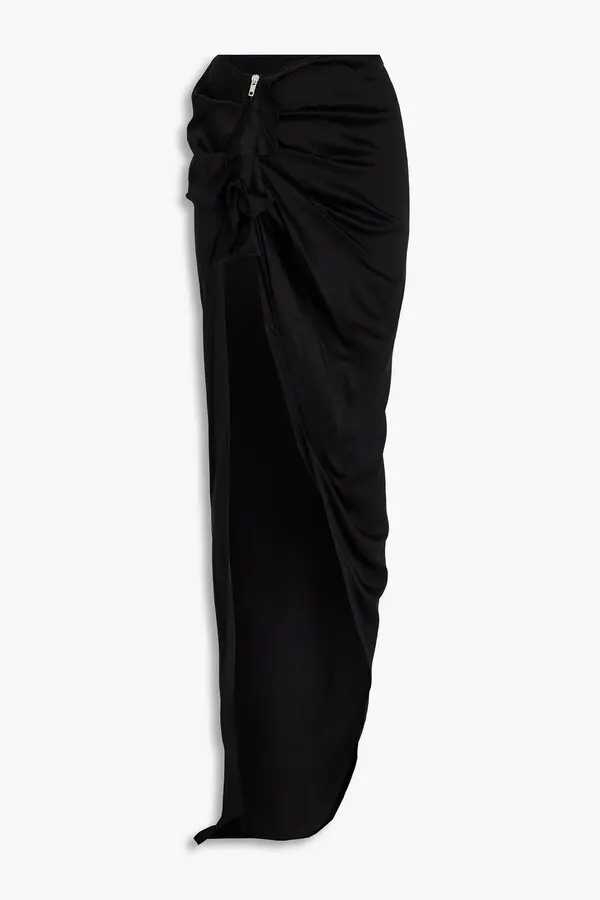 Rick Owens Draped Satin Maxi Skirt
