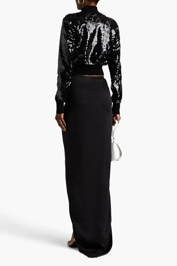 Rick Owens Draped Satin Maxi Skirt