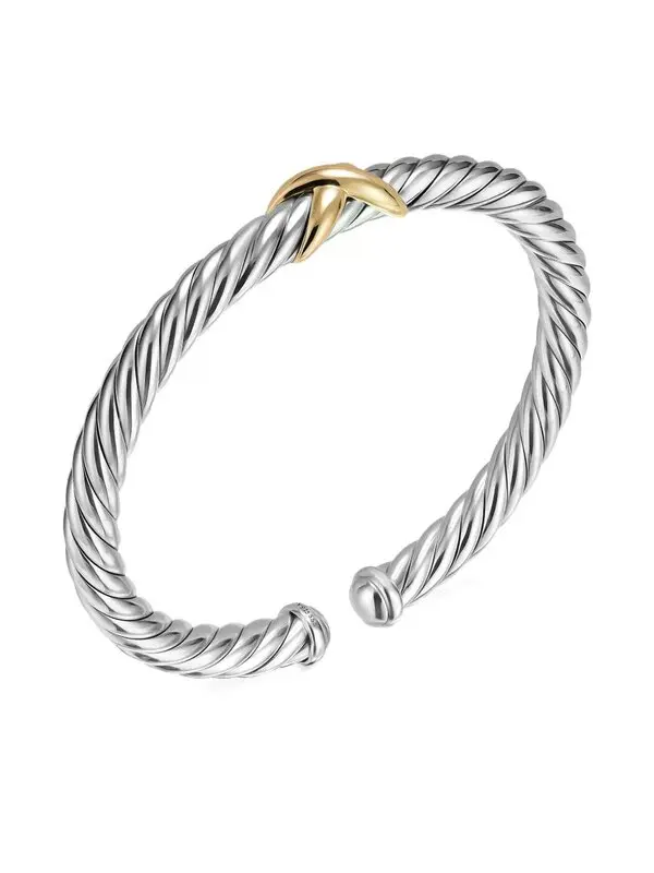 David Yurman Sterling And 14k Yellow Gold Cable® Flex X Bracelet