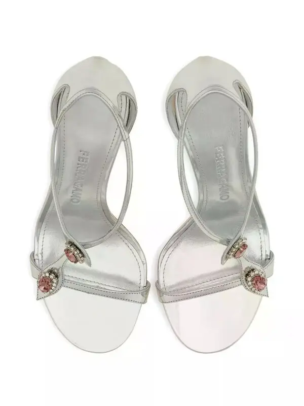 FERRAGAMO Flower-motif Crystal-embellished Sandals
