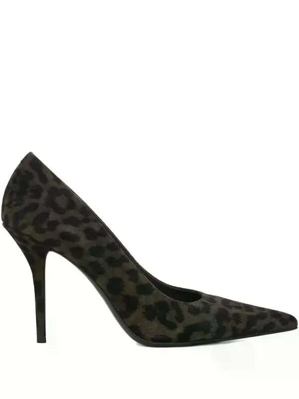 POTAMY 105mm Leopard-print Suede Pointed Toe Heeled Pumps