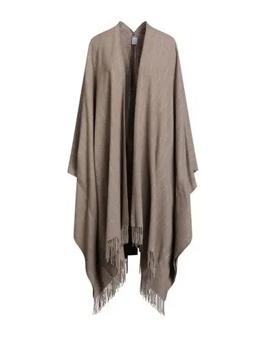 Brunello Cucinelli Silk-blend Cape With Fringes - Beige