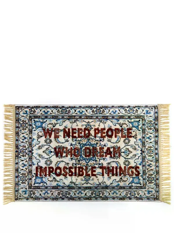 SELETTI Slogan-print Burnt Carpet - Red