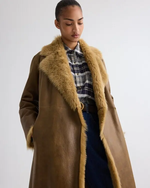 TWP Reversible Long Aspen Shearling Jacket