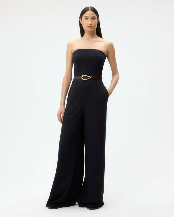TWP Strapless Wide Leg Jumpsuit