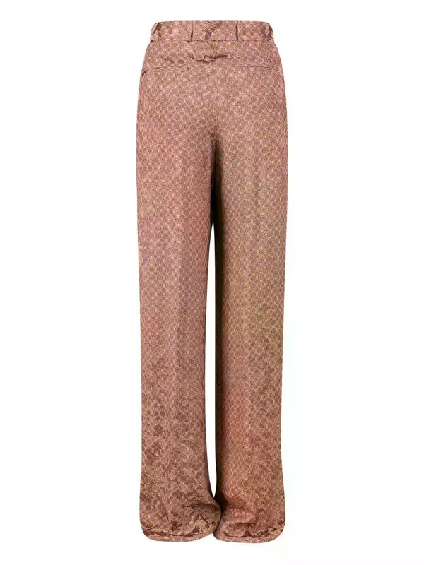 Dries Van Noten Belted Jacquard Trousers - Orange